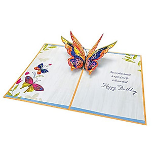 Designer Pop! Pop Up Birthday Card with 3D Butterfly Design - High-Quality Birthday Wish Greeting Card, Ideal for Friends, Family or Special Someone