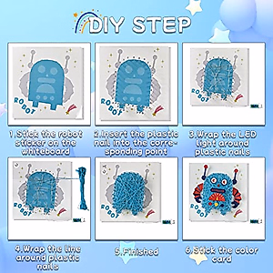 VNVDFLM DIY Robot Art kit for Kids，Robot Making Kit for Boys,DIY Art Craft Night Light,DIY Robot kit for Kids,4-5 Year Old boy Toys,Birthday Gift Children's Day Gift for Girls Boys Kids