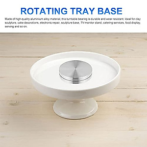 KICHOUSE 2pcs Turntable Base Cake Display Turntable Bearing Dining Table Supplies Fruits Dessert Display Plate Table Turntable Bearing Bearings Aluminum Alloy Snack Display Tray to Rotate