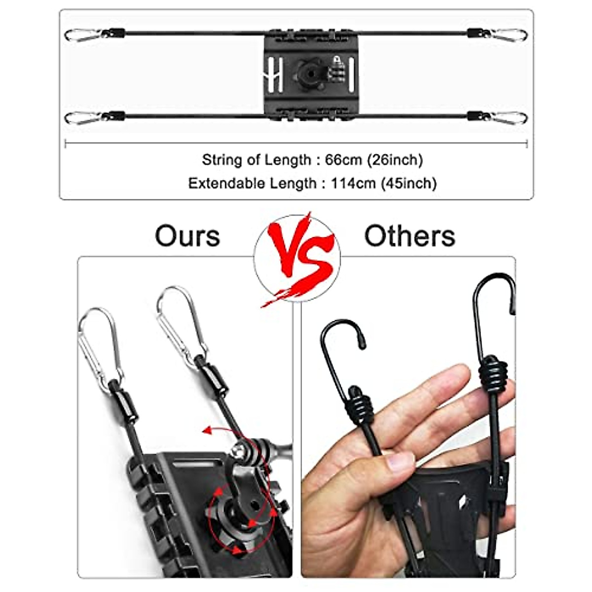 Taisioner Fence Mount Clamp Tree Rope Buckle Compatible with GoPro AKASO DJI Action Camera and Smart Phone Video Record Accessories for Mountain Biking Basketball Baseball Football Tennis Soccer