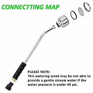 STYDDI 18-inch Soft Rain Watering Wand with Shut Off Valve, Lightweight and Durable Metal Gentle Watering Wand Perfect for Hanging Baskets, Planters, Garden, Shrubs and Seedbed