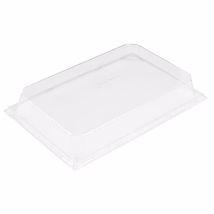 Restaurantware Matsuri Vision Clear Plastic Lid - Fits Large Sushi Tray - 100 count box