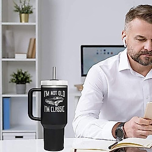 AMAZPRINTS Dad Gifts from Daughter Son - Gifts for Dad, Grandpa, Men - Birthday Gifts for Men - Dad Birthday Gift - Funny Gifts for Men - Retirement Gifts - Men Gifts Ideas -Tumbler 40oz With Handle