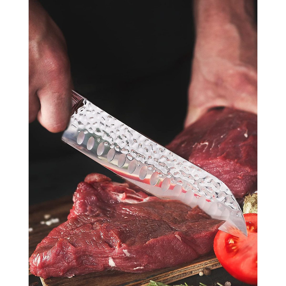 syvio Chef Knife Set, Kitchen Knives with High Carbon Stainless Steel & Wooden Handle, Kitchen Knife Set 3 PCS-8" Chef’s Knife &7" Santoku Knife&5" Paring Knife with Gift Box