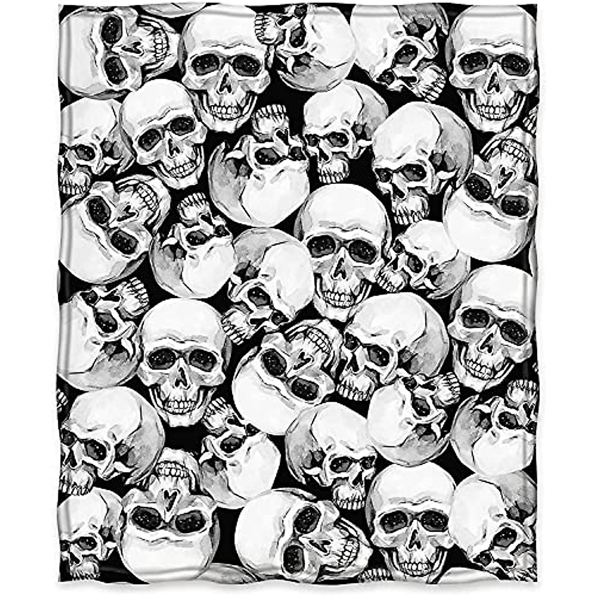 Jekeno Retro Skulls Blanket for Halloween Soft Ligtweight Durable Cozy Throw Print Blanket for Kids Women Adults Gift Home Decor 50"x60"