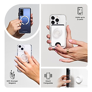 PopSockets Round Phone Grip Compatible with MagSafe, Adapter Ring Included, Phone Holder, Wireless Charging Compatible - Aura