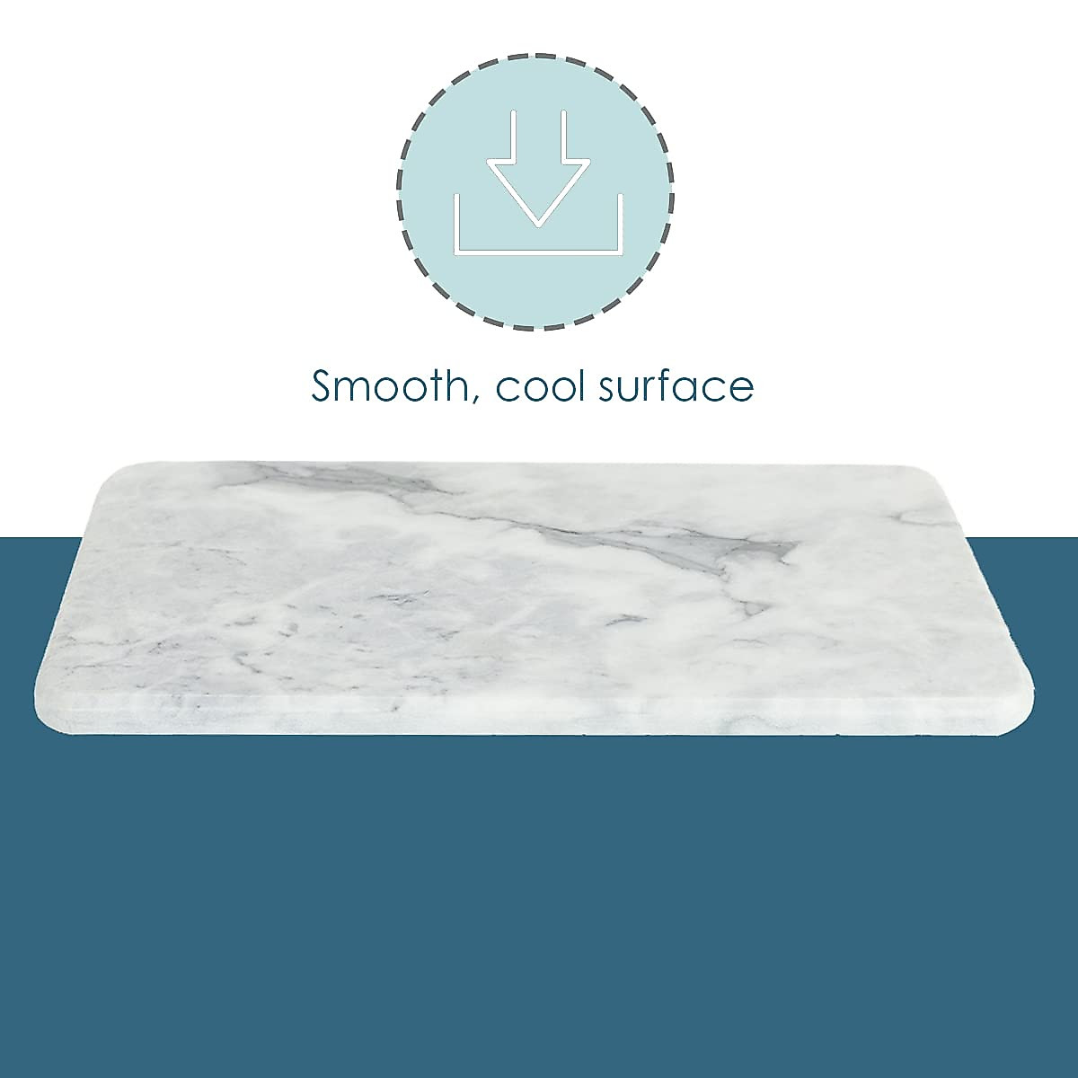 Marble Chopping Board, By Home Basics | 8" x 12", (White), Cutting Boards For Kitchen | Kitchen Cutting Boards With Non-Skid Feet