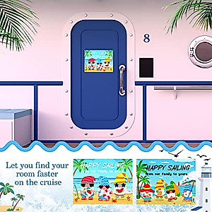 2 Pcs Large Graduation Cruise Door Magnet 8.46 x 10.82 Inch Summer Gnome Palm Tree Fridge Refrigerator Car Magnets Tropical Cruise Door Magnetic Decorations (Summer)