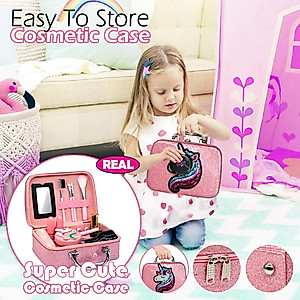 Kids Washable Makeup kit for Girl - Kids Makeup Kit Toys for Girls Little Girls Makeup Kit, Toddler & Non-Toxic Make Up Set, Real Makeup Child Princess,Age 3-12 Year Old Birthday Gift