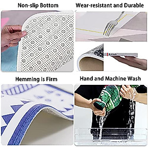 Oueoty Japanese Cherry Blossom Flower on Gray Area Rug Rugs for Living Room Bedroom 5x7ft