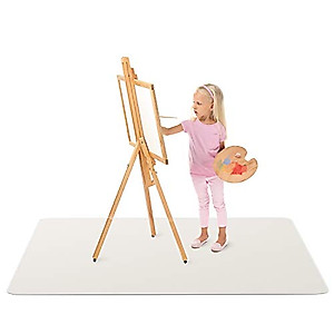 Super Jumbo Splat Mat – 60” x 60” Extra Large Waterproof and Washable Protective Mess Mat for Floors and Tables During Arts Crafts Painting Playtime and Mess Play (Grey, Jumbo- 5ft x 5ft (60" x 60"))