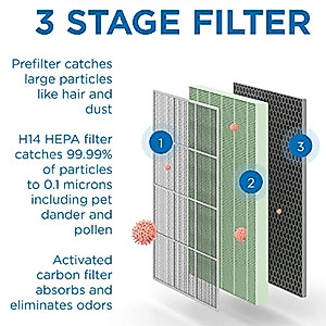Medify Air MA-125 Air Purifier with True HEPA H14 Filter | 2,051 sq ft Coverage | for Allergens, Wildfire Smoke, Dust, Odors, Pollen, Pet Dander | Quiet 99.9% Removal to 0.1 Microns | Black, 1-Pack