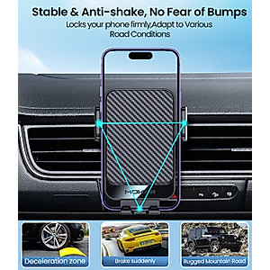 Wireless Car Charger, MOKPR 15W Fast Charging Auto-Clamping Car Mount Universal Hands-Free Car Charger Mount for Dash Windshield Air Vent Compatible with iPhone 15/14/13/12, Samsung S23/S22/S21,etc