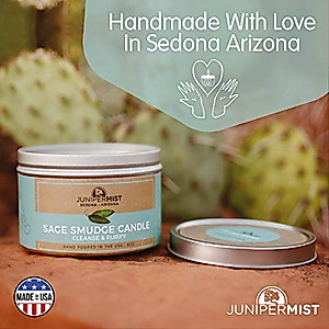 Palo Santo Smudge Spray + Sage Smudge Candle Bundle for Cleansing Negative Energy by JUNIPERMIST