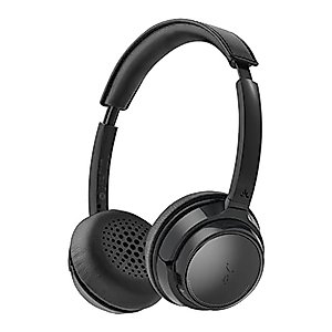 Avantree AH6B - Bluetooth 5.0 Wireless On Ear Headphones, Premium Sound, 22 Hrs Playtime, Soft Padding, Lightweight, Universal Compatible with Cell Phone, Tablet, PC, and Laptop, Black