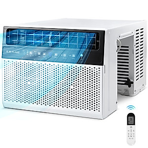 R.W.FLAME U-Shaped Air Window Conditioner 12000 BTU, Full Window View, Ultra Quiet AC Unit, Cools up to 550 Sq. Ft. Living Room/Bedroom/Home, Remote Control, Energy Efficient, Washable Filter, White