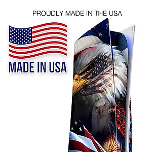 ITS A Skin Skins Compatible with Sony Playstation 5 Console Disc Edition - Protective Decal Overlay Stickers wrap Cover - USA Bald Eagle in Flag