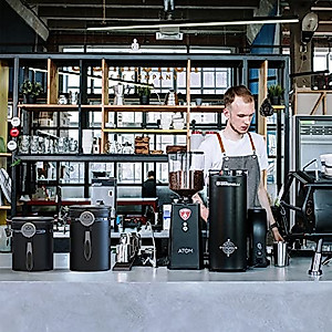 Miscedence Coffee canister for ground coffee with Scoop Date Tracker One Way Co2 Valve 304 Stainless Steel Kitchen Food Airtight storage container for Coffee Beans,Grounds,Tea,Sugar (Black, 22oz)