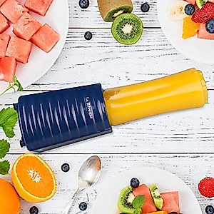 La Reveuse Smoothies Blender 300 Watt with 18 oz BPA-Free Portable Travel Sports Bottle (Navy Blue)