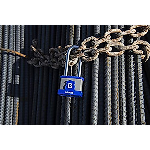 BRINKS - 44mm XT Series Commercial Laminated Steel Padlock with 2 3/8" Shackle, 2-Pack - Weather Resistant and Hardened Boron Steel Shackle