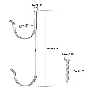 Coolrunner 4Pcs Pool Pole Hangers, Aluminum Pool Equipment Hooks with 8 Screws Pool Organizer Hooks Fence Holder for Pool Hose Skimmer Net Pool Brush Fishing Rod Gardening and Pool Supplies