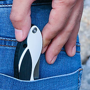 Slip Joint Pocket Knife, G10 Handle Flipper Knife Double Detents Ball Bearing Non-Locking Folding Knife 440C Satin Polishing Blade