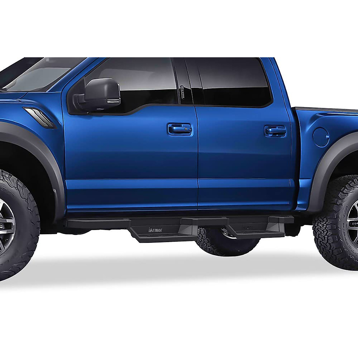 APS Stainless Steel Pocket Steps Running Boards Side Bars Compatible with Ford F150 2015-2024 SuperCrew Cab & F150 Lightning 2022-2024 & F-250 F-350 Super Duty 2017-2024 Crew Cab