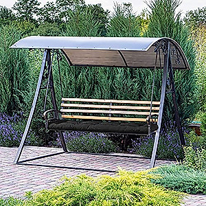 Indoor/Outdoor Bench Cushion,Swing Cushion,Garden Bench Cushion,Soft Thick and Comfy Swing Chair Replacement Seat Pads Cushion Pillow for Lounger Garden Furniture Patio Metal Wooden Bench (A/Black)