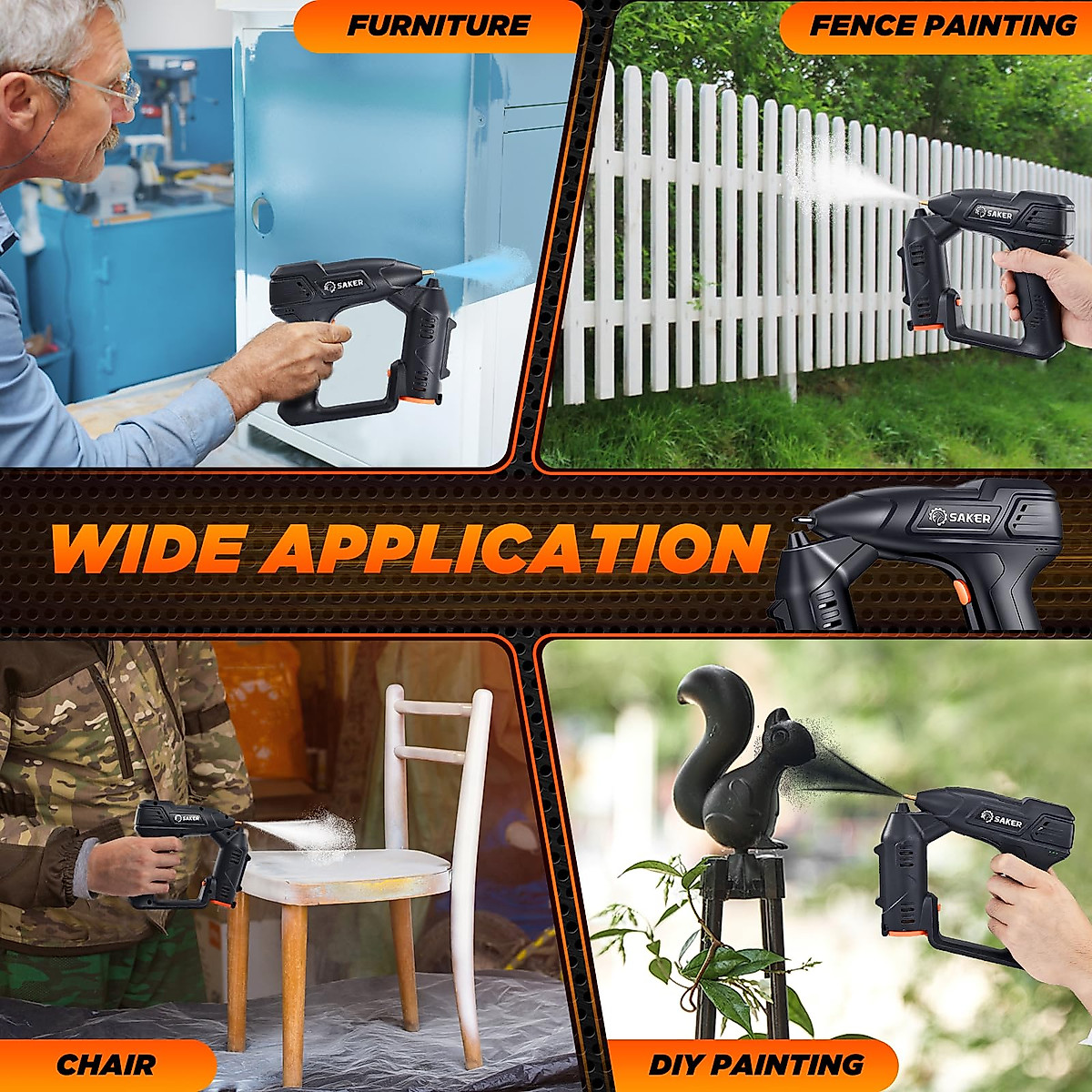 Saker Spray Bottles Set for Saker Paint Sprayer Gun 6 Spray Bottles 6 Spray Nozzles and 6 Nozzle Cleaning Needles for Saker Paint Sprayer SK-SG04B SK-SG08A