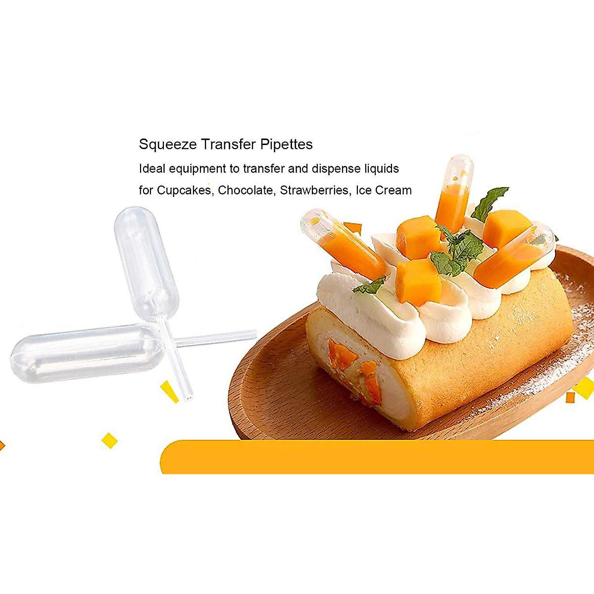 350pcs 4ml Mini Squeeze Transfer Cupcakes Pipettes-Disposable Plastic Droppers for Cupcake,Dessert,Strawberries and Chocolate