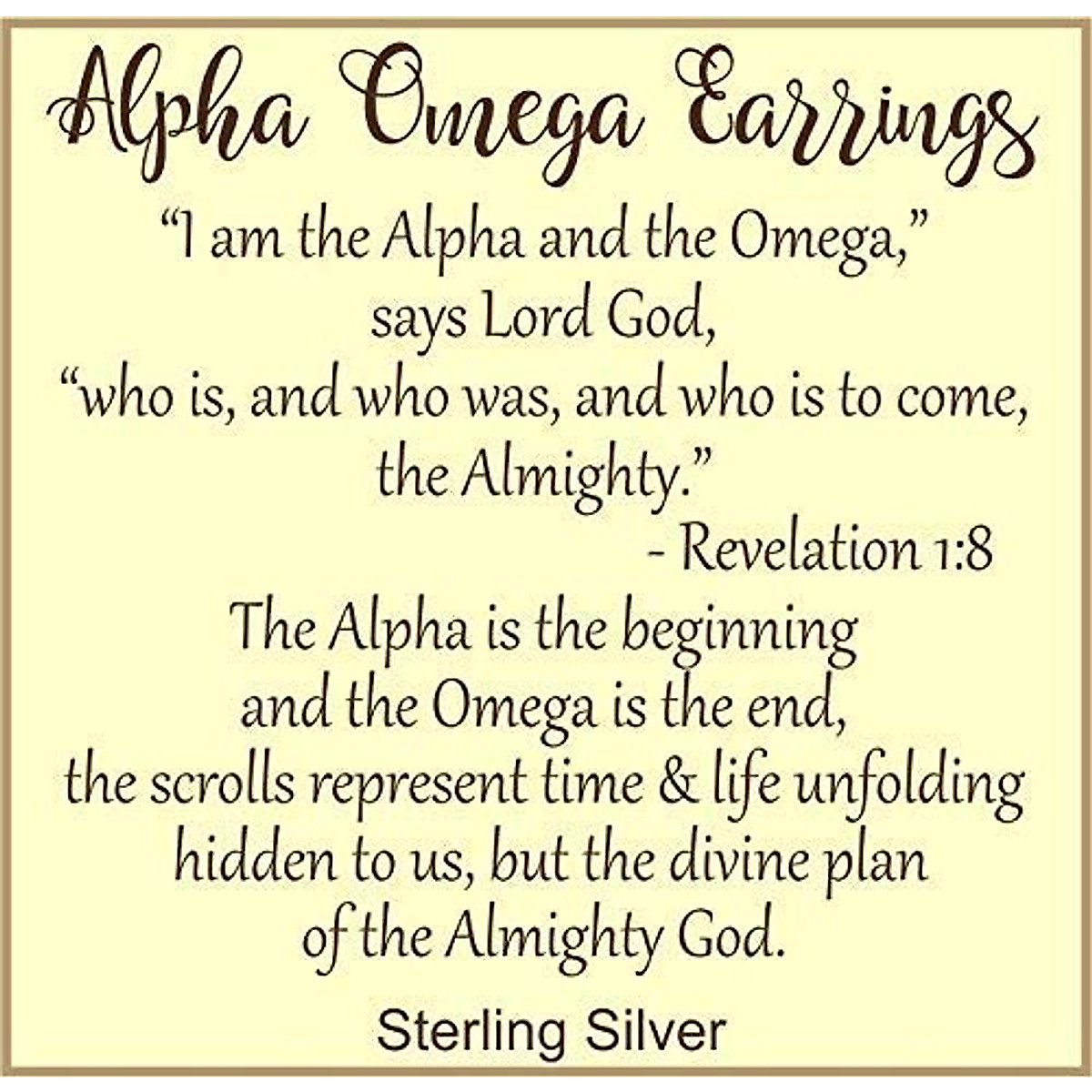 Alpha and Omega Sterling Silver earrings - Gift Boxed with Story Card - Handcrafted in USA (Shipped by Artist Studio)