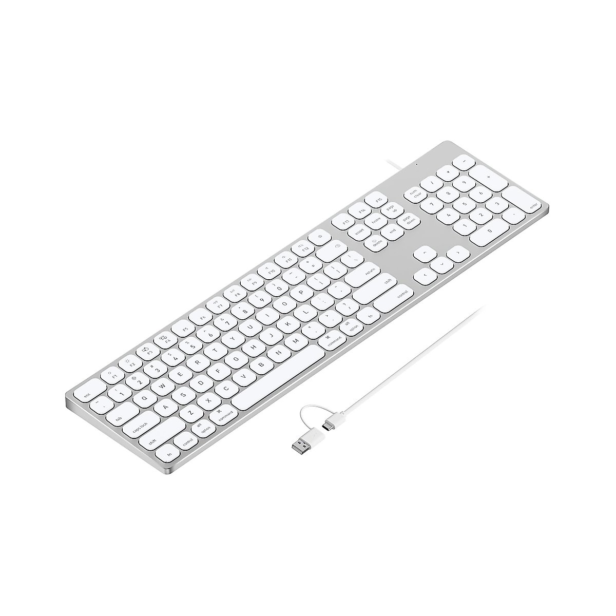 Aluminum USB Wired Keyboard with Numeric Keypad for Apple Mac Pro, Mini Mac, iMac, iMac Pro, MacBook Pro/Air