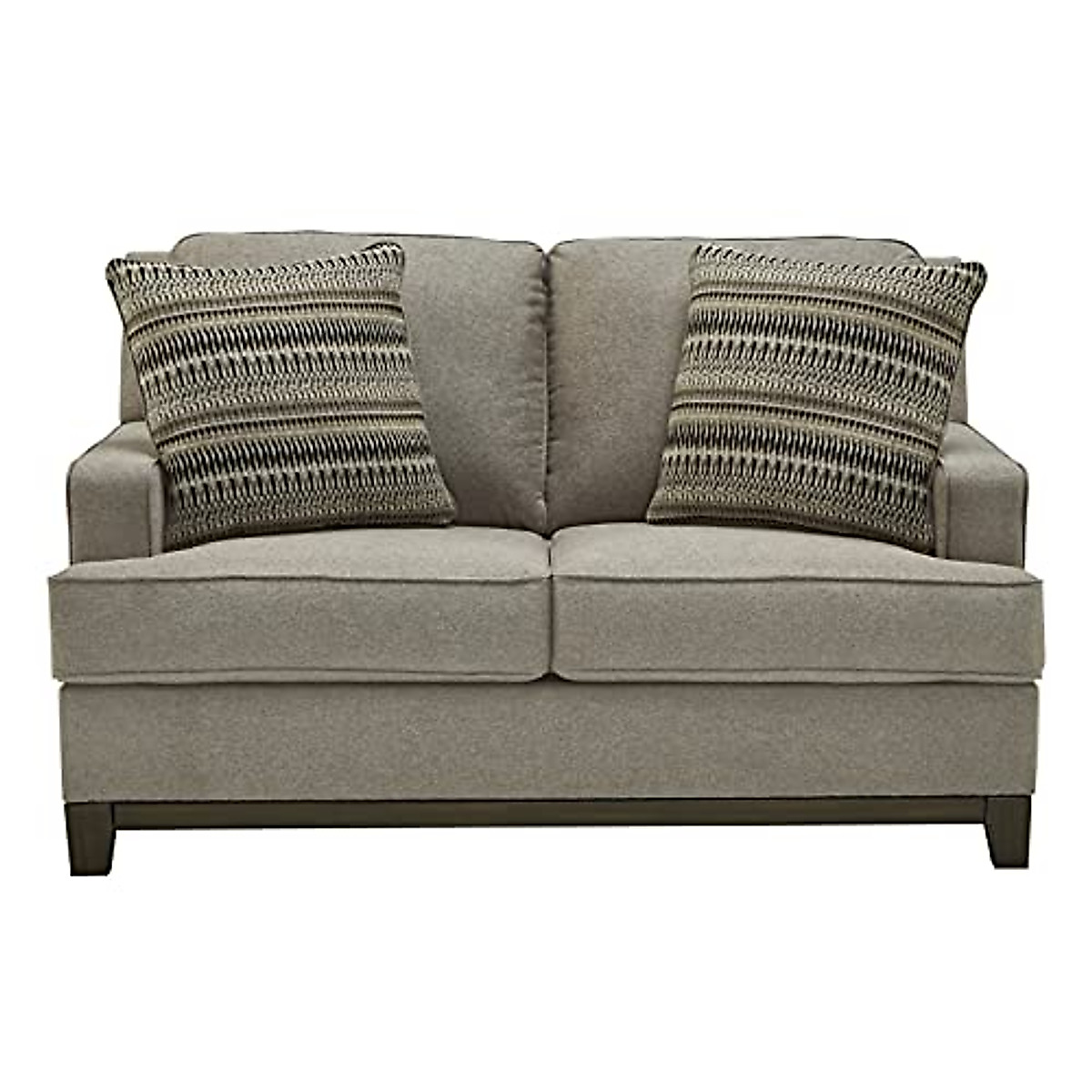 Signature Design by Ashley Kaywood Modern Loveseat with Accent Pillows, Gray