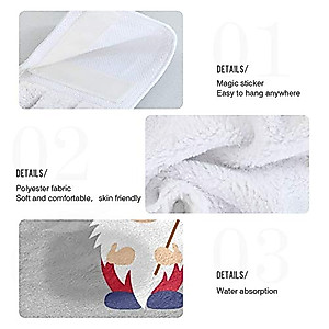 Patriotic Gnomes Kitchen Hanging Hand Towels,Memorial Day 4th of July Absorbent Tie Towel with Loop 2 PCS Kitchen Linen Sets for Bathroom Restroom Home Decor