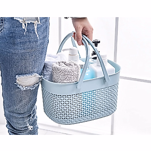 rejomiik 2 Pack Plastic Shower Caddy Basket, Portable Organizer Storage Tote with Handles Toiletry Bag Bin Box for Bathroom, College Dorm Room Essentials, Kitchen, Camp, Gym, Pink
