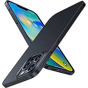 TORRAS Slim Fit for iPhone 13 Pro Case 6.1 Inch, Never Yellowing, Ultra Thin for iPhone 13 Pro Phone Case Super Lightweight Matte Hard PC Slim Thin Case Protective, Space Black