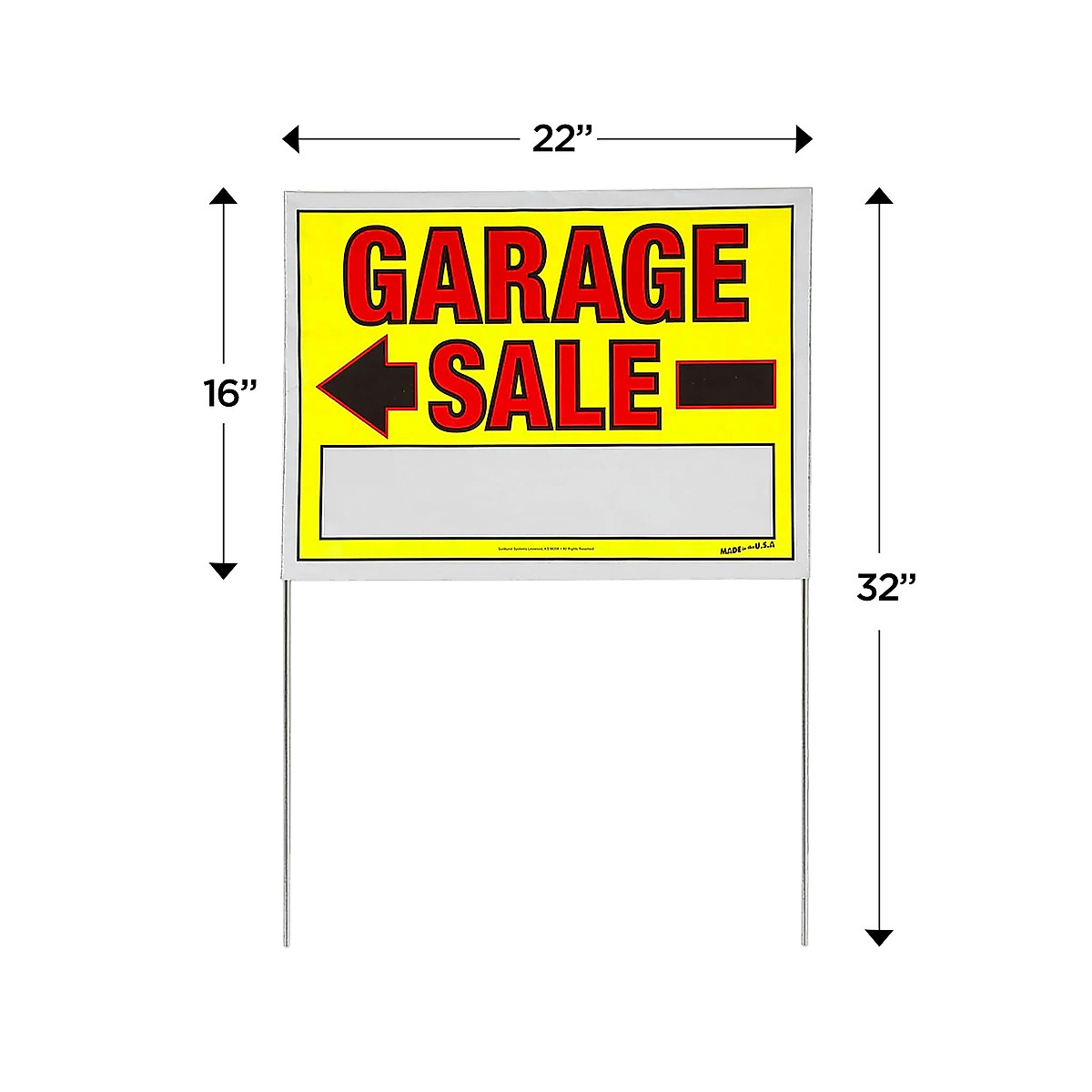 Sunburst Systems 3030 Garage Sale Sign Kit Includes: 3) Large Signs, 3) 11 x 14 Signs, 1,200 Yellow, Pink & Green Price Stickers, and 20 Large Pricing Cards