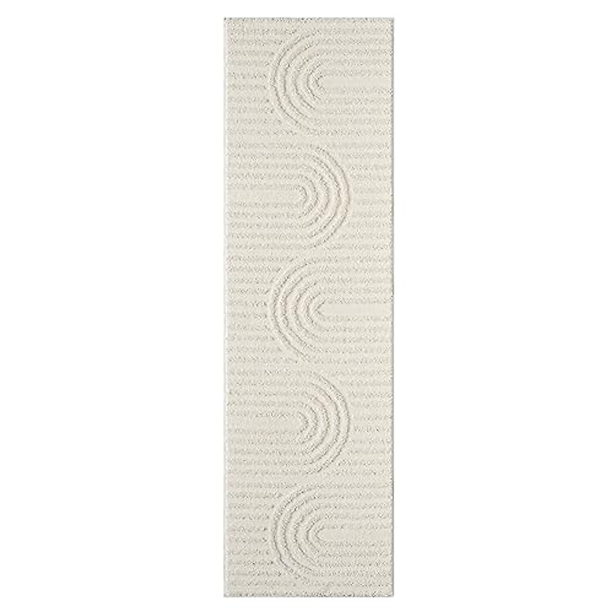 LUXE WEAVERS Modern Geometric White Cream 2x7 Area Rug