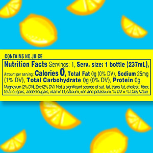 Splash Refresher, Lemon Flavor Water Beverage, 8 Fl Oz Plastic Bottles (24 Count)