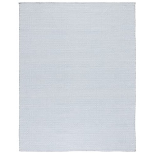 SAFAVIEH Montauk Collection 8' x 10' Ivory / Light Blue MTK717B Handmade Cotton Area Rug