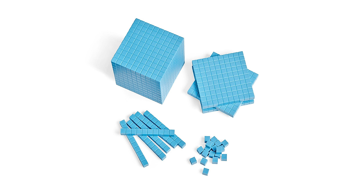 Hand2mind Blue Base Ten Blocks Set for Learning Math Concepts