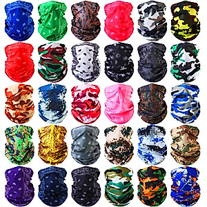 Tarpop 30 Pcs Neck Gaiters Scarf Elastic Wrap Headband Sweat Absorbing Bandana for Women Men Sports Yoga Running(Vibrant Style)