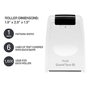 The Original Guard Your ID Identity Protection Security Prevention Stamp Wide Roller (White) IS-500CM