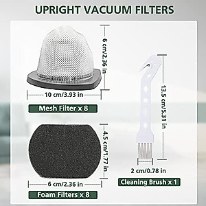 8 PACK 2033 Replacement Filter Compatible with Bissell Featherweight Stick Lightweight Bagless Vacuum Cleaner 20331, 20333, 20336, 20339, 2033M,8 Mesh Filter 8 Foam Filters, Replace Part # 1611508