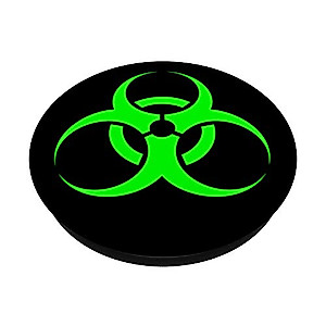 Black Green Biohazard Toxic Hazard Warning PopSockets Swappable PopGrip