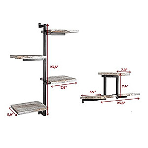 Farmhouse, Wall Mounted Floating Shelves – Set of 2 Decorative Shelves w/ Metal Brackets - Industrial Shelves for Bedroom, Living Room or Bathroom – Modern Wall Décor & Book Shelf Idea - Rustic White