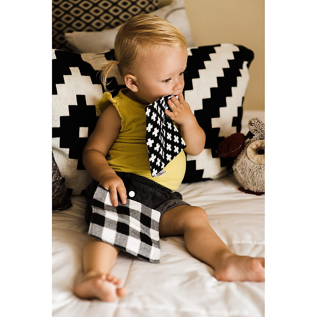 HYAKDesigns Crinkle Paper for Babies | Eco-Friendly Cotton Sensory & Soother Teether Toy | BPA Free, Organic Beeswax Sealed Wood