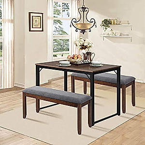 Giantex Dining Room Bench, Wood Kitchen Table Bench with Upholstered, Entryway Bench, Bedroom Bench for End of Bed, 47.5 x 15.5 x 19.5 Inches Ottoman Bench, Indoor Bench Rubber Bench Seat (1)