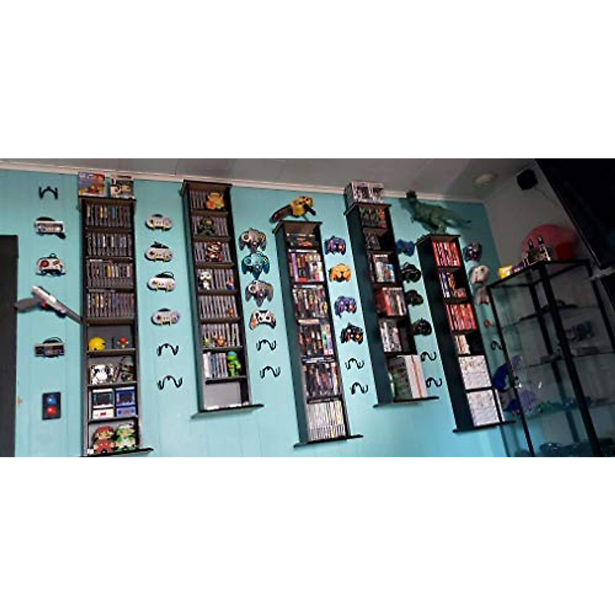 YYST Mini Flexible Wall Mount Holder Rack Organizer for PS3/PS4/PS5/Xbox 360/Xbox One/S/X/Elite/Series S/Series X Controller, Pro Controller - 4/PK- No Game Controller