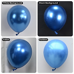 Metallic Blue Balloons Different Size, 123 Packs Blue Balloons Arch Kit, Pack of 18 12 10 5 Inch Chrome Blue Balloons Garland for Graduation Baby Shower Birthday Wedding Decoration